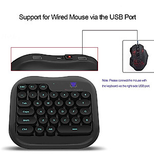 Calvas Gaming Keyboard One-Handed Keyboard For Android Mobile Phone Tablet PC Shooting Games USB-Powered Plug and Play w/Phone Holder