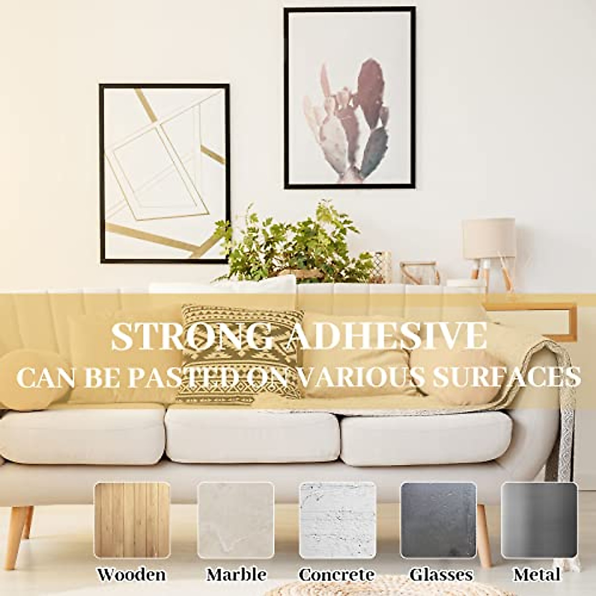 Yulejo 4 Pieces Diamond Picture Frame Magnetic Diamond Art Frames Self Adhesive Frames Magnetic PVC Photo Frame Double Sided Sign Holder Frames for Wall Home Office School (Silver)