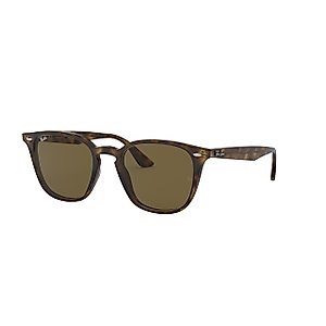 Ray-Ban RB4258 Square Sunglasses, Light Havana/Dark Brown, 50 mm