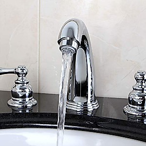 Kingston Brass KB981AL Victorian Widespread Lavatory Faucet with Pop-Up, 5-1/4-Inch, Polished Chrome