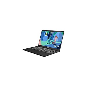 MSI Modern 14 14" Ultra Thin & Light Business Laptop: Intel Core i5-1235U Iris Xe 8GB 512GB NVMe, 180-Degree Lay-Flat, USB Type-C w/ PD Charging, MicroSD Card Reader, Win 11 Home: Black C12M-032