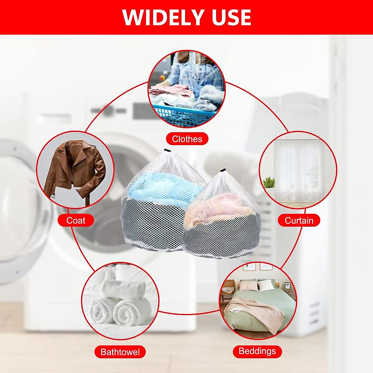 Classycoo Mesh Laundry Bags, 4pcs Wash Bag for Underwear and Lingerie, net laundry bag,laundry bags mesh wash bags, lingerie bags for washing delicates, delicates bag for washing machine（4 sizes）