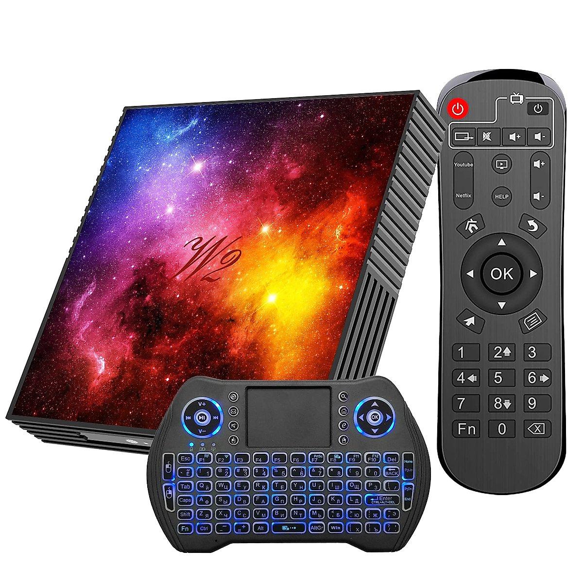 Android TV Box 4GB RAM 128GB ROM Upgraded Chipset Amlogic S905W2 2.4G/5G Dual WiFi Bluetooth 4.2,Media Player Support 3D 4K UHD Videos Android 11.0 Box USB 2.0 with Wireless Backlit Mini Keyboard