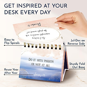Motivational Calendar - Daily Flip Calendar with Inspirational Quotes - Inspirational Desk Decor for Women, Office Decor for Women Desk, Inspirational Gifts for Women, Desk Accessories for Women