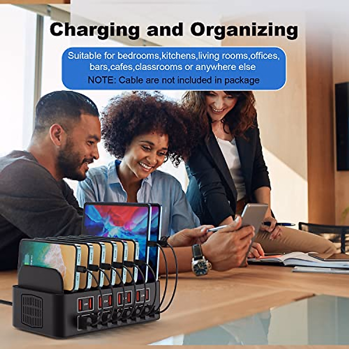 Charging Station for Multiple Devices,Cinlinso 175W/35A 16 Port USB Fast Charging Station,Multi Device Charger Organizer Compatible with iPad,Tablet,Kindle Cell Phone and Other Electronic