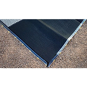 Stylish Camping LED Illuminated Patio Mat - Reversible RV Home Mat, White/Black with LEDs Light, 8x18