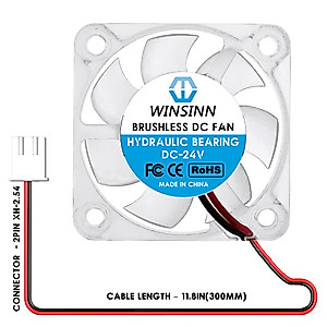 WINSINN 40mm RGB Fan 24V, Ender 3 Fan Upgrade 24 Volt Fans LED Colorful 4010 Hydraulic Bearing, Works with Ender 3 Pro 3X CR-10S (Pack of 4Pcs)