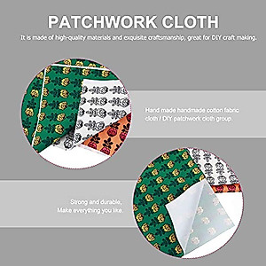 BESTOYARD Cotton Sheets Rose Bed Sheets 3pcs Cotton Fabric Bundles Squares Rose Pattern Quilting Sewing Patchwork Cloths Sheets for Sewing Patchwork Quilting Bags Bedding Checkered Sheets Bed Blanket