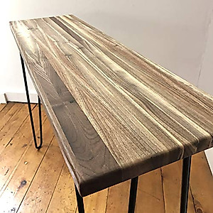 Black Walnut Console Table with Hairpin Legs