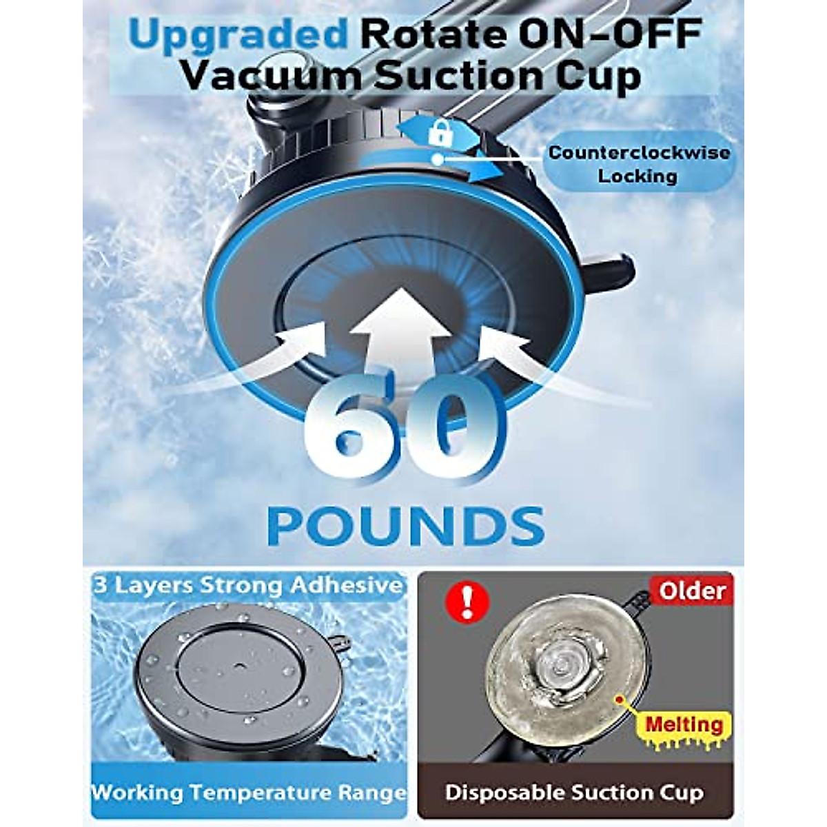 Comboproof Car Phone Holder Mount, Adjustable Car Phone Mount for Car Truck, 360 Degree Rotation Phone Mount for Windshield, Universal Dashboard Phone Holder for Cell Phone