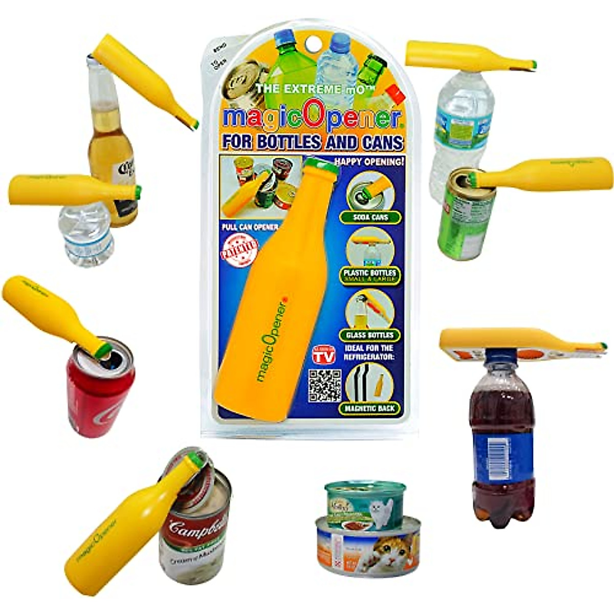 Open Soda & Water Plastic Caps EZ | Bottle Opener | Soup Pull Tab | Arthritis Helpers | Elderly | mO EXTREME | Fridge Magnetic | Ergonomic | Weak Hands Help | Bottle Opener Gift | Magnets-Twist off ez