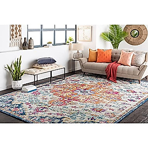 Artistic Weavers Odelia Vintage Bohemian Area Rug,3' x 5' Oval,Orange/Navy