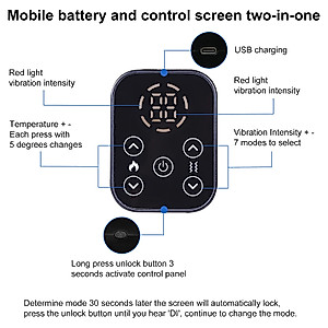TUOYR Heating Belt for Back Pain Relief with Massager Cordless Portable Heating Therapy Pad for Cramps Vibration Massage Heat Belly Wrap for Lumbar with USB Rechargeable Removable Power Supply