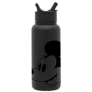 Simple Modern Disney Water Bottle with Straw Lid Vacuum Insulated Stainless Steel Metal Thermos | Gifts for Women Men Reusable Leak Proof Flask | Summit Collection | 32oz Mickey Mouse on Black