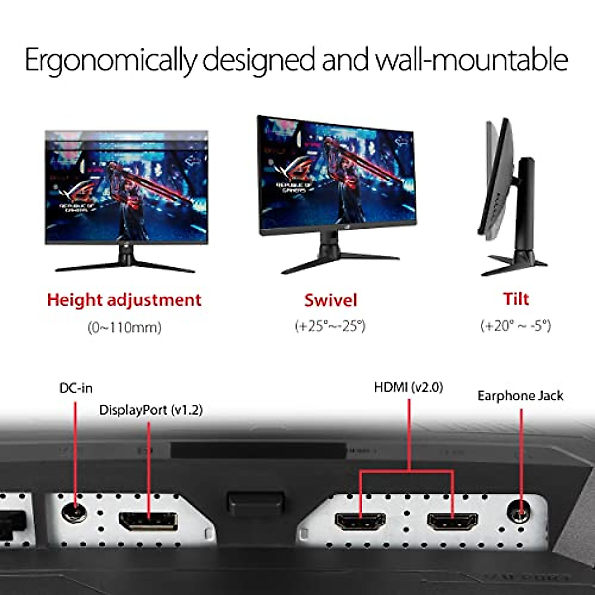 ASUS ROG Strix XG27AQV 27" 16:9 WQHD 170Hz Curved IPS LED HDR Gaming Monitor, Black