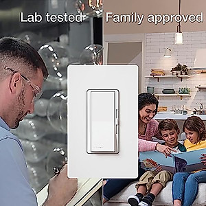 Lutron Diva LED+ Dimmer Switch for Dimmable LED and Incandescent Bulbs with 1-Gang Wallplate, 150W/Single-Pole or 3-Way, Biscuit