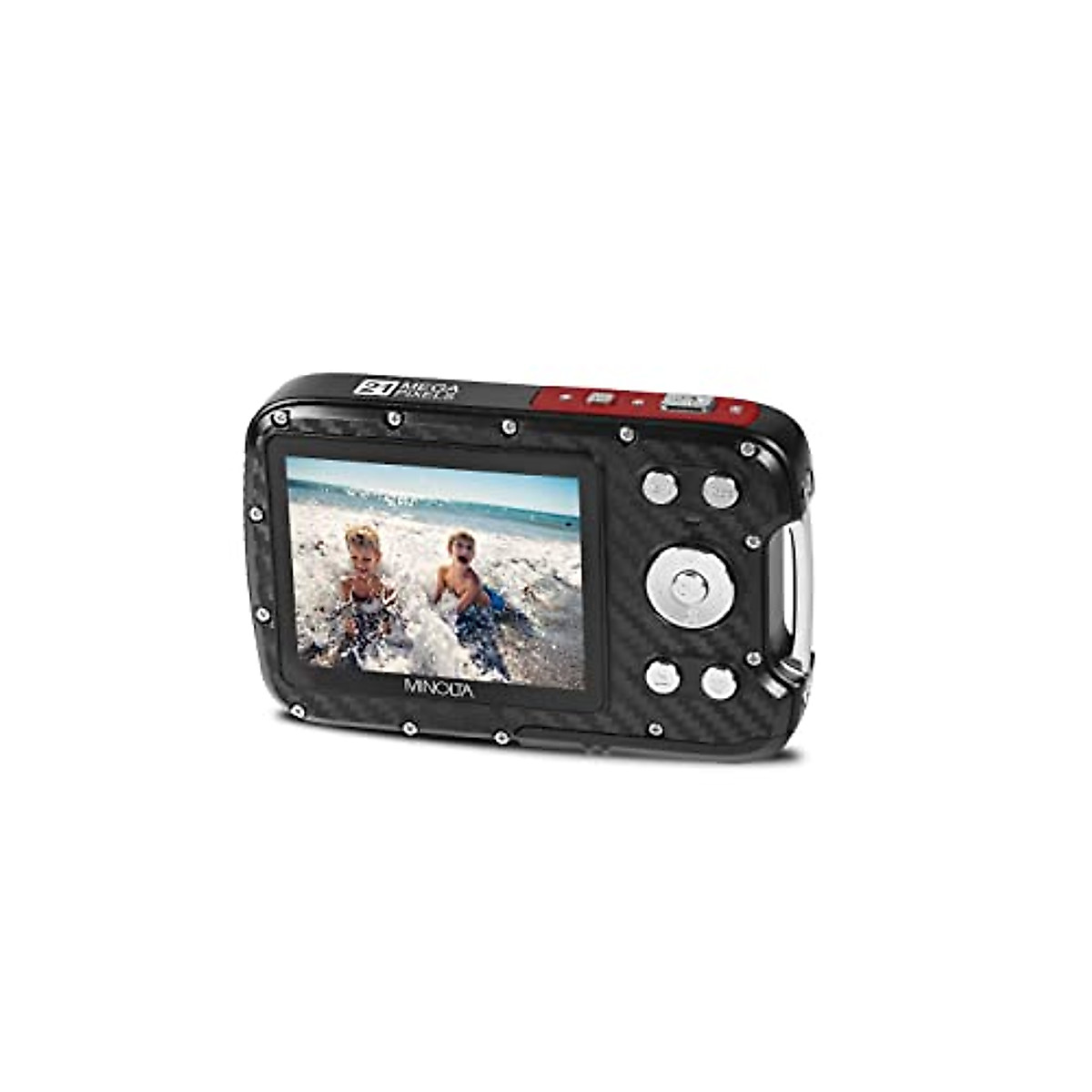 Minolta MN30WP 21 MP / 1080P HD Waterproof Digital Camera (Red)