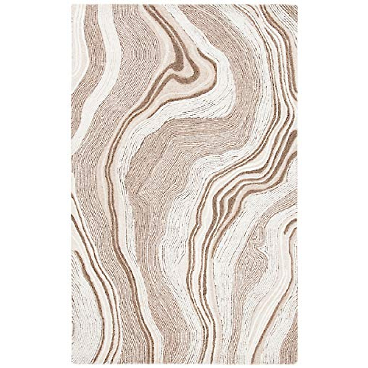 SAFAVIEH Fifth Avenue Collection 2' x 3' Beige/Ivory FTV121B Handmade Mid-Century Modern Wool Entryway Living Room Foyer Bedroom Kitchen Accent Rug