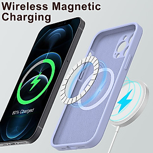 DEENAKIN for iPhone 13 Pro Max Case Silicone with Screen Protector - [Compatible with MagSafe] - Camera Cover - Slim Fit Protective Magnetic Phone Case 6.7" for Women Girls Lavender Purple