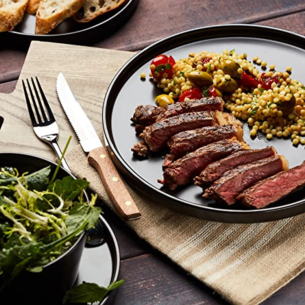 Stone Lain Coupe Dinnerware Set,16 Piece, Service For 4, Black Matte