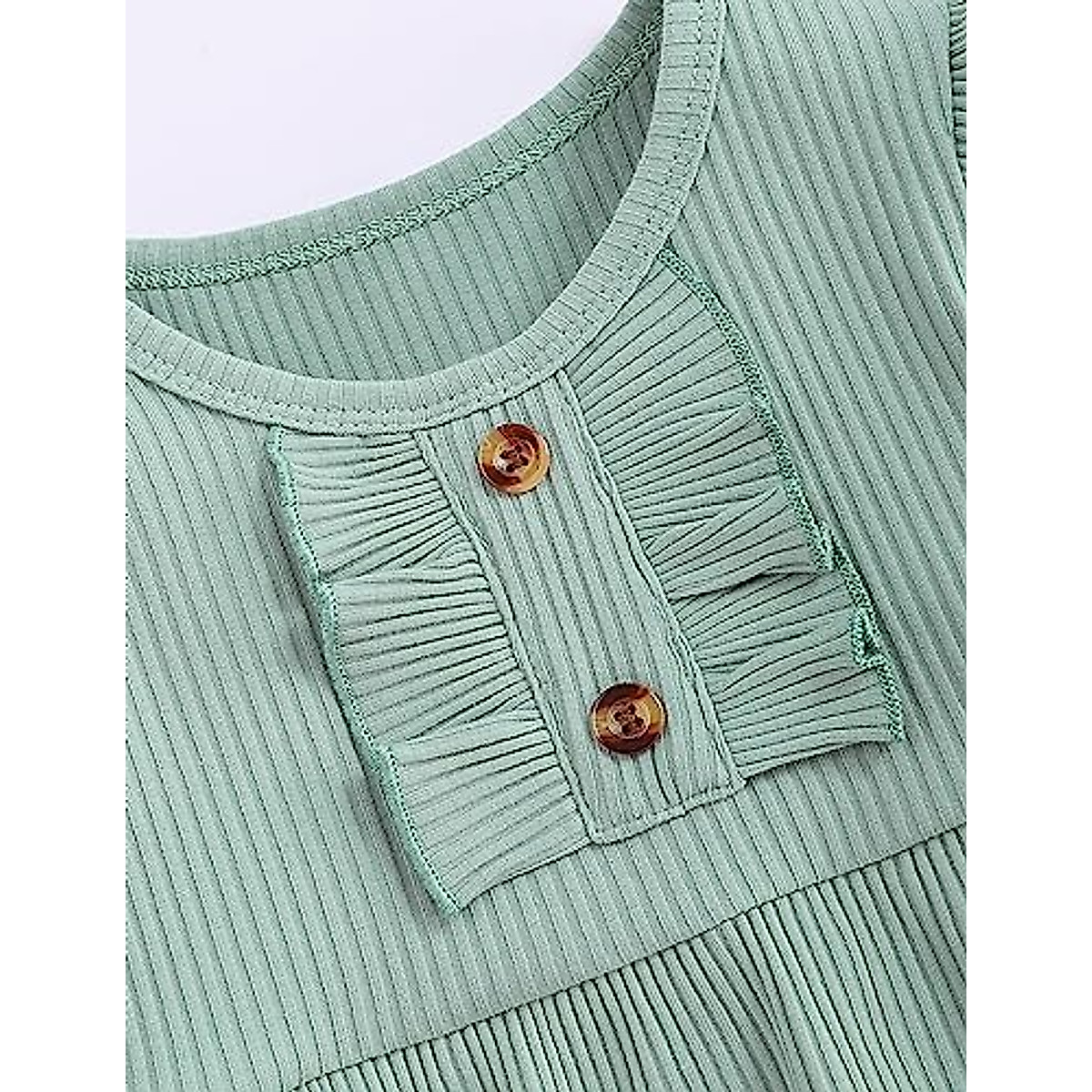 Okgirl Toddler Girl Clothes Cute Crewneck Long Sleeve Green Tops Grey Pants with Headband 3Pcs Outfits Fall Baby Girl Clothes 12-18M