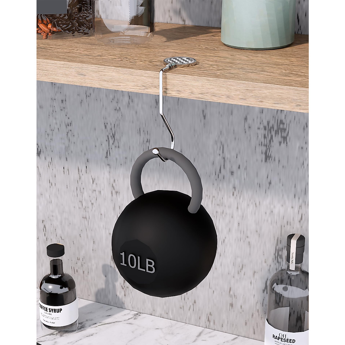 Metal Banana Hook, Balance Hook, Banana Holder for Hanging Backpack, Keys or Fashion Wallet Hook - Great for Kitchen Dorm Bedroom and Tabletop, Easy to Hang and Store