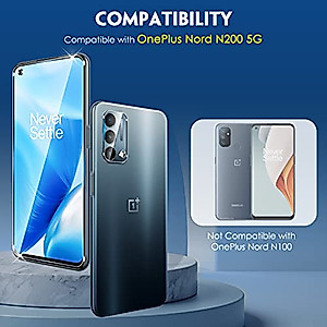 UniqueMe [2+2 Pack] Compatible with OnePlus Nord N200 5G Screen Protector Tempered Glass and Camera Lens Protector [Case Friendly][Anti-Scratch]