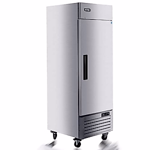 KITMA 28" Commercial Freezer, Single Door Stainless Steel Reach-in Freezer with 3 Adjustable Shelves for Restaurants, 23 Cu. Ft (-8°F – 0°F)