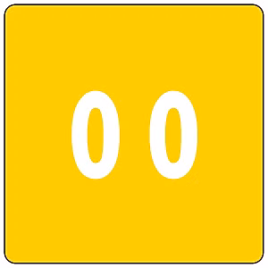 Smead DCC Color-Coded Numeric Label, 0, Label Roll, Yellow, 250 Labels per Roll (67420)