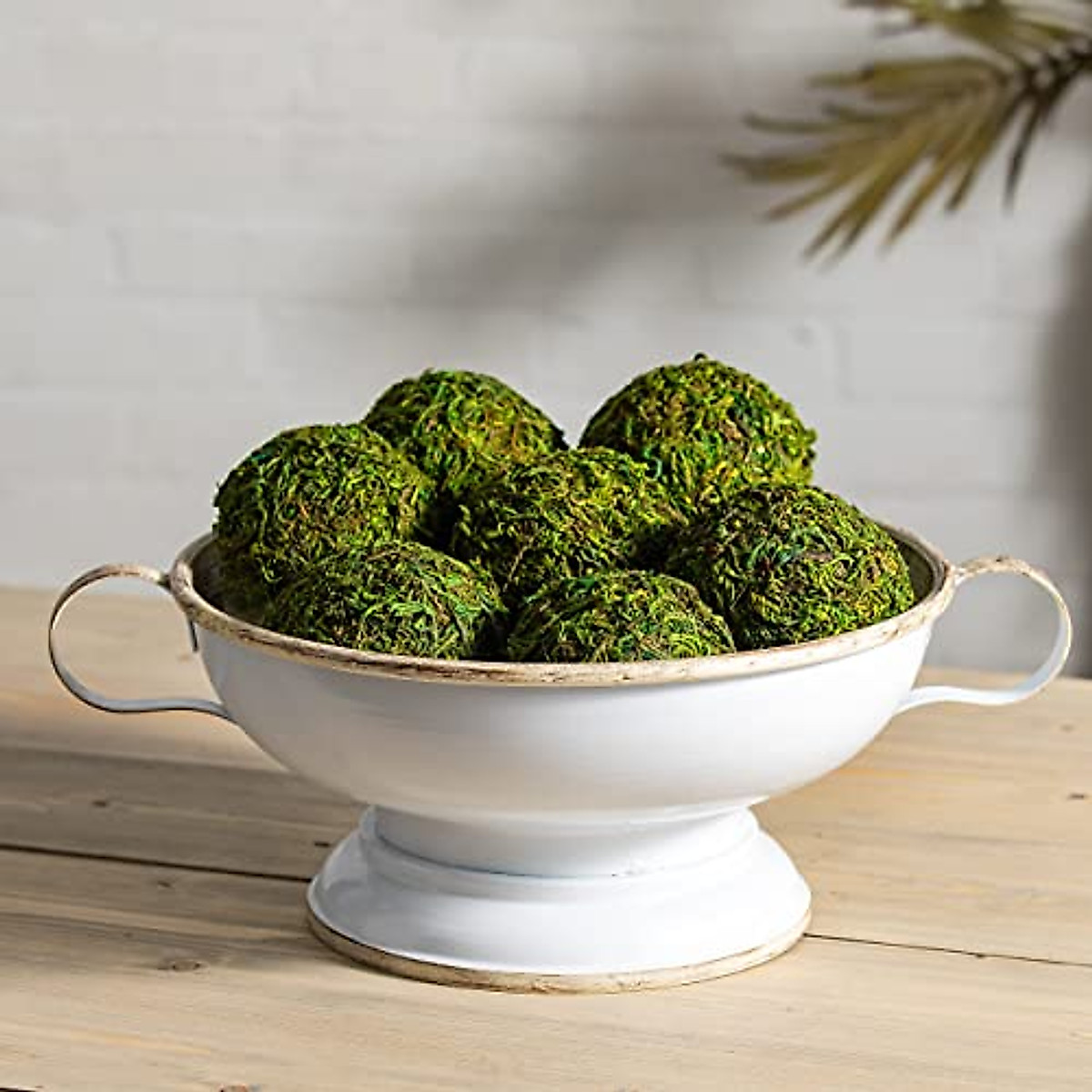 Ka Home Decorative Green Moss Balls Set of 6 - Natural Orbs for Centerpiece, Tray, Bowl or Table Decorations - Artificial Moss Decor Spheres - 3.5 inch Each