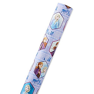 American Greetings Reversible All-Occasion and Birthday Wrapping Paper, Disney Frozen (1 Pack, 75 sq. ft.)