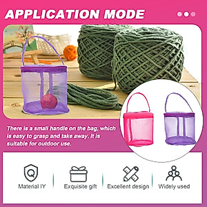 VILLCASE 2Pcs Wool Storage Bag Yarn Ball Holder Yarn Storage Yarn Thread Holder Yarn Ball Dispenser mesh Knitting Bag Multipurpose Tool Portable Yarn Bags Purple to Weave Nylon Handbag