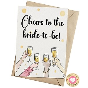 TRIDECOR Bridal Shower Card For Bride To Be, Wedding Card, Engagement Card, Bridesmaid Card - Folded 5"x7" with Envelope, Sticker to Seal - Card for Her, Women, Girlfriend, Bestfriend