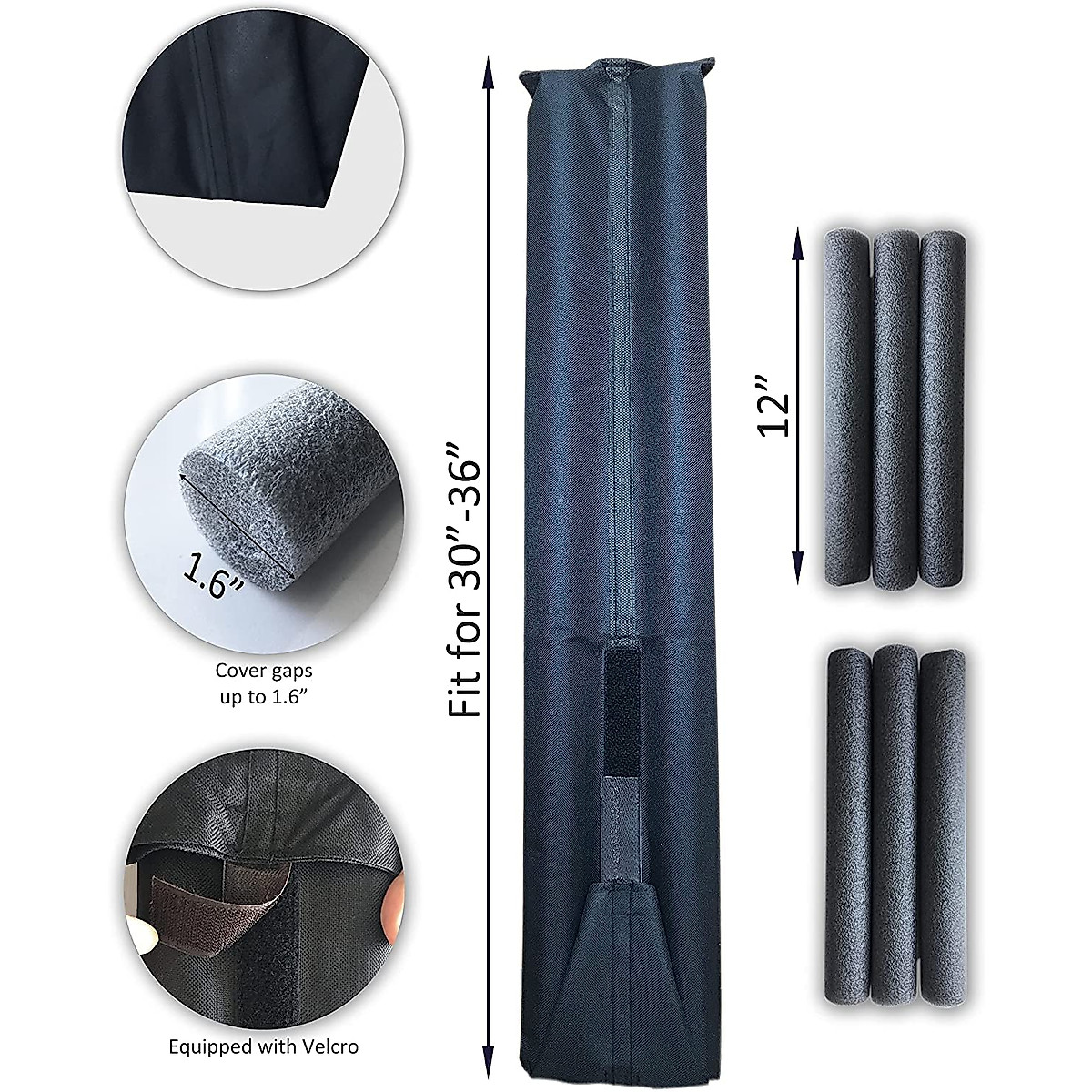 Sapphire Home Under Door Draft Stopper, 30 to 36 Inch Adjustable Waterproof Double Draft Blocker (Brown)