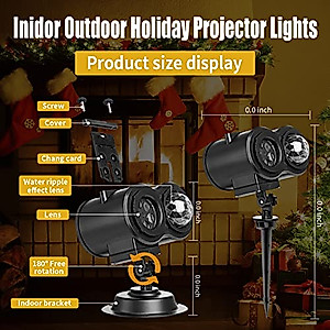 Projector Lights Outdoor Indoor Decoration with Remote Control, 3D Ocean Wave & Patterns Effect 2-in-1, 16 Effects Cards for Valentine's Day Holiday Party Decor