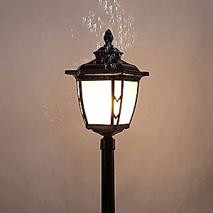 1.1/1.4M IP65 Waterproof Outdoor Post Light European Vintage Garden Street Landscape Lighting Lantern Aluminum Metal Glass High Pole Pillar Lamp E27 Villa Lawn Floor Lamps