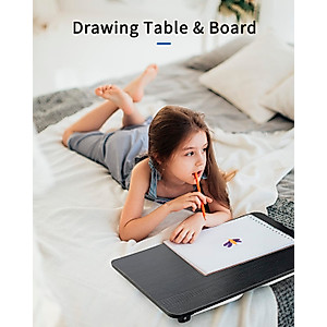 Ruxury Folding Lap Desk Laptop Stand Bed Desk Table Tray, Breakfast Serving Tray, Portable & Lightweight Mini Table, Lap Tablet Desk for Sofa Couch Floor - Black