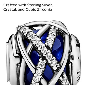 PANDORA Galaxy Charm, Sterling Silver, Royal Blue Crystal, Clear Cubic Zirconia, One Size
