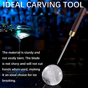 9" Ice Picks Stainless Steel Wooden Handle With Cover for Kitchen, Bars, Bartender,Picnics, Camping, And Restaurant (Black/Red sandal wood)