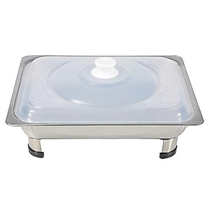 DOITOOL 1 Set Buffet Server Square Buffet Stove Stainless Steel Food Warmer Buffet Tray Food Container with Lid for Parties Entertaining and Holidays Catering Silver