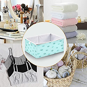 Kigai Paw Print Cube Storage Bins - 11x11x11 In Large Foldable Storage Basket Fabric Storage Baskes Organizer for Toys, Books, Shelves, Closet, Home Decor