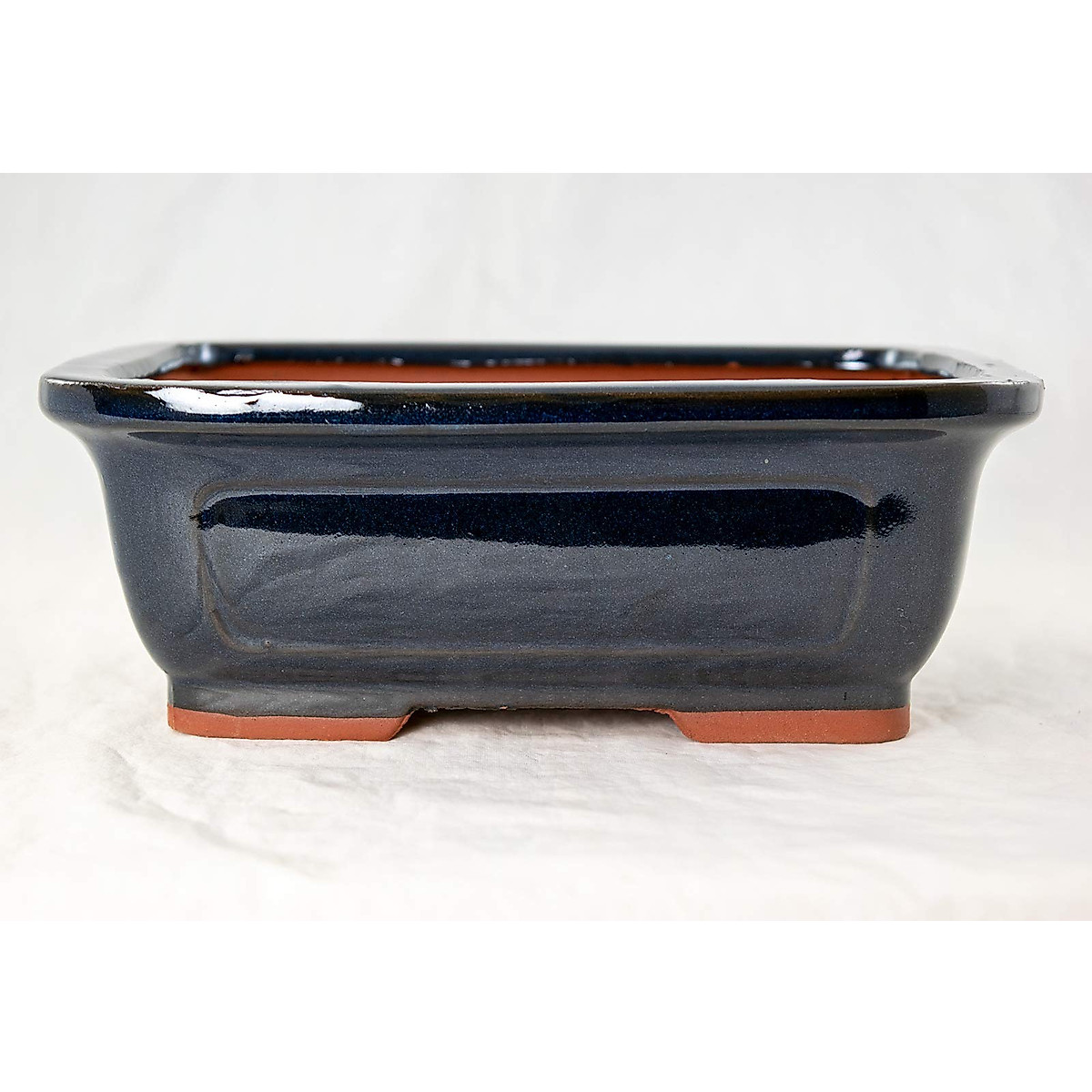Rectangular Shohin Bonsai/Cactus & Succulent Pot 8"x 6"x 3" - Navy Blue Glazed