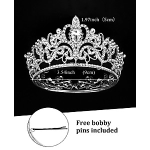 Wecoe Small Silver Crown Tiara Flower Bouquets Accessories Mini Crown Birthday Princess Crown Cake Decorations Wedding Hair Accessories Ornaments Gifts