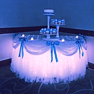 ARDUX 4 PCS Under Table LED Lights for Party - Rechargable 8 LEDs Uplighting with Remote for Cocktail Birthday Centerpiece Holiday Event Indoor Outdoor