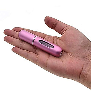 HINNASWA Refillable Perfume Atomizer Mini Refillable Perfume Atomizer Empty Spray Bottle Atomizer for traveling and outgoing 4 pcs of 5ml with RANDOM colors