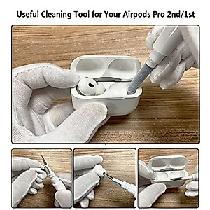 Olytop for Airpods Pro 2 Gen/Pro Case Lock with Cleaner kit&Replacement Ear Tips(S/M/L), Rugged AirPod Pro 2nd/1st Generation Protective Cover for iPod Pro 2019/2022 with Keychain, Black