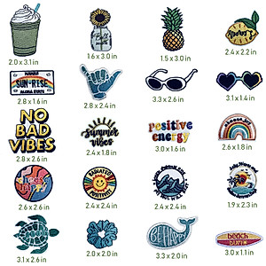 Kawaii Cartoon Iron On Patches, Cute Decor Patches for Backpacks, Embroidery Applique Aesthetic Stuff for Clothing, Jackets, Jeans, Hats (Cute1 20 Pcs)