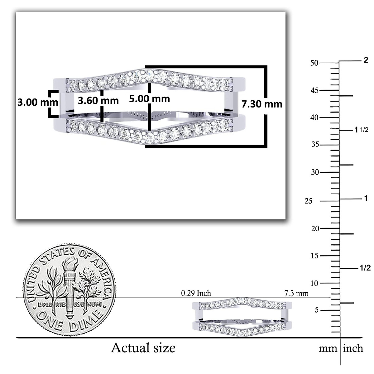 Dazzlingrock Collection Round White Diamond Wedding Enhancer Ring for Women (0.18 ctw) in White Gold, Size 8