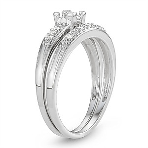 Hdiamonds 1/10 Carat Total Weight (cttw) Sterling Silver, White Diamond, Bridal Promise Ring for Women (Size: 8)