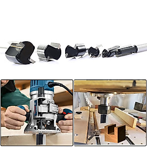 6Pcs Straight Router Bit Set 1/4 Shank, Double Flute Straight Bit Dado Straight Cut Router Bit, Cut Dia 3/4", 5/8", 1/2", 3/8", 5/16", 1/4", Straight Router Bit for Woodworking Groove by SICWOOD